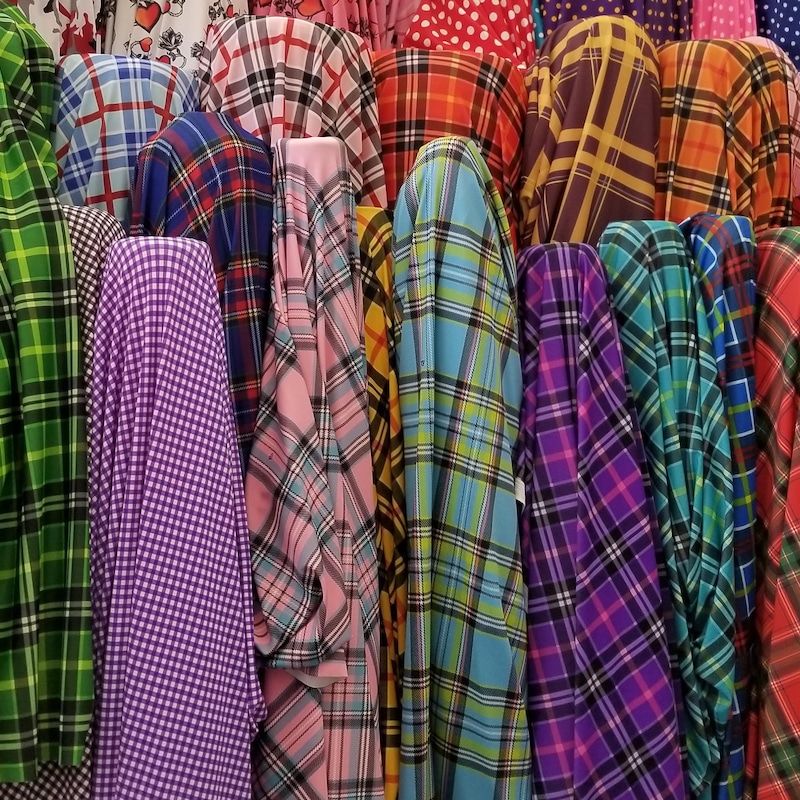 Stretch Plaid Fabric - Etsy