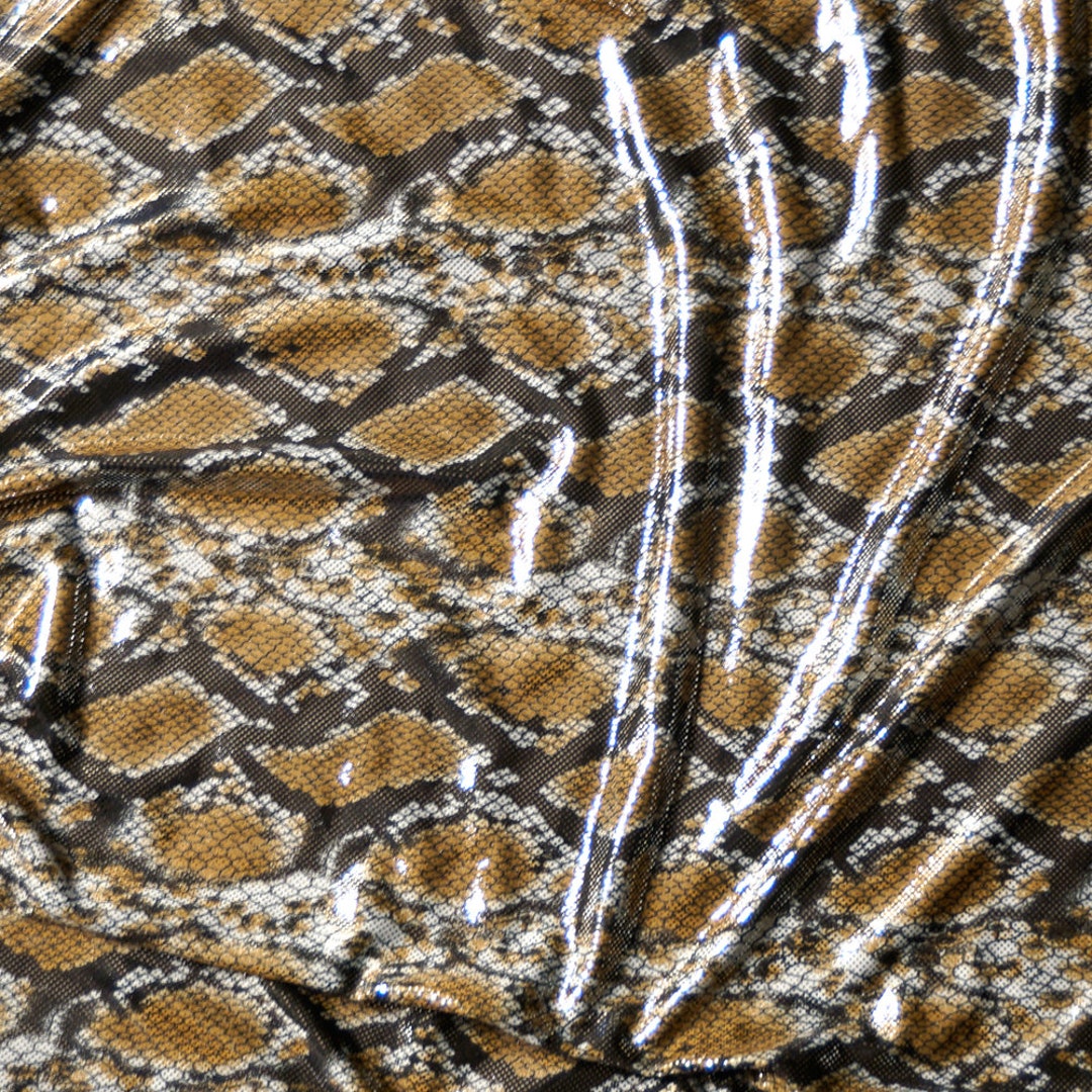 2 Way Stretch Tan Sparkling Snake Print Spandex - Etsy