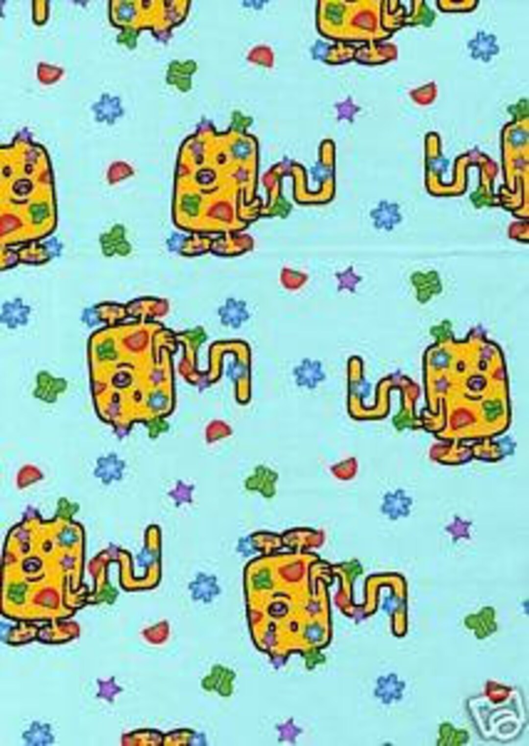 Wubbzy on Blue 100% Cotton Fabric - Etsy