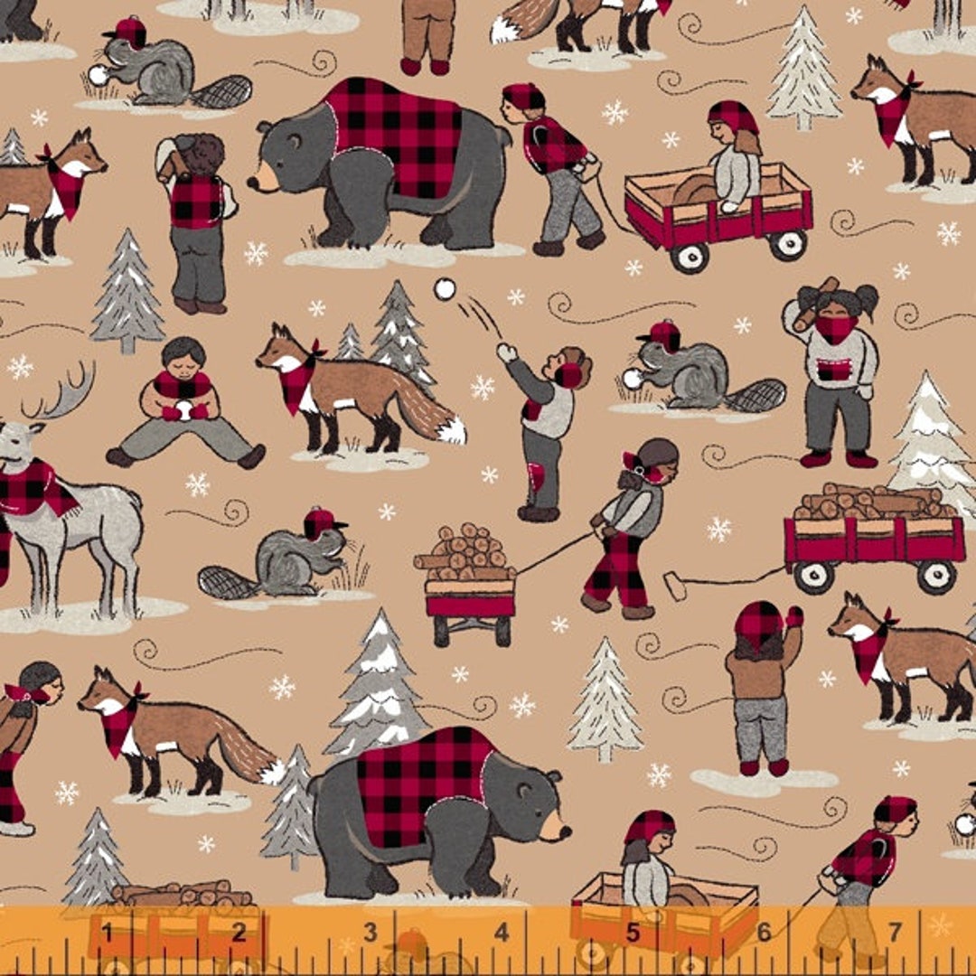 Lumberjack - Children at Play - Tan - by Whistler Studios - 100% Cotton ...