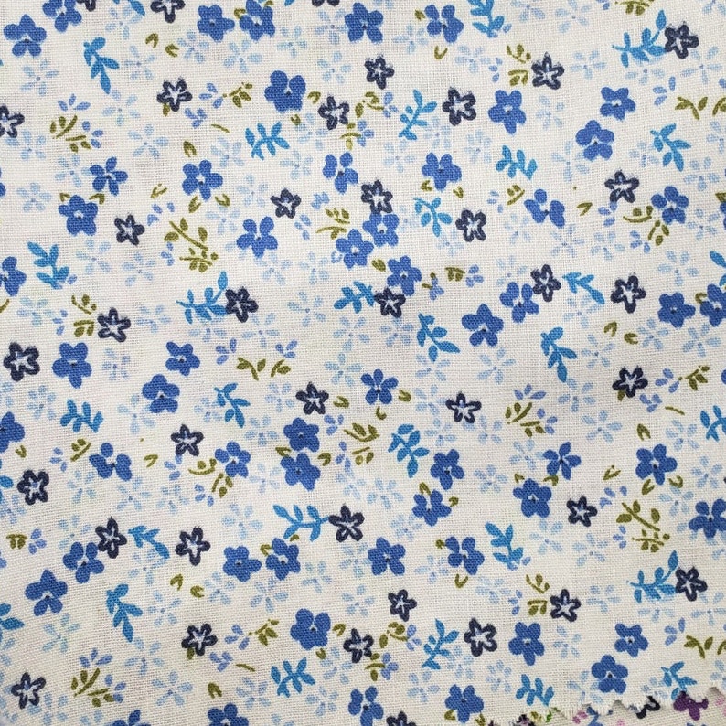 Small Blue Flowers 100% Cotton Fabric - Etsy