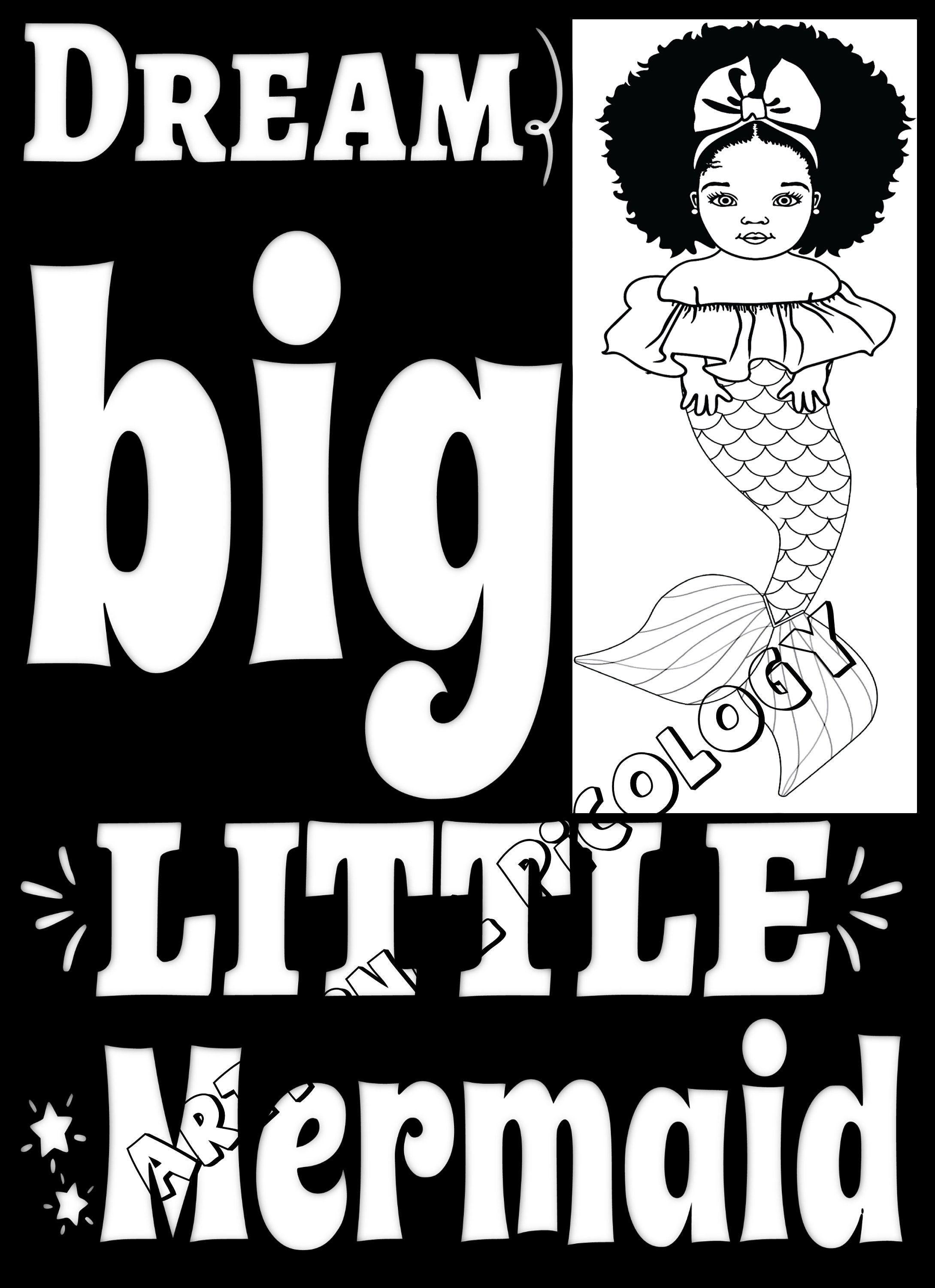 Black Mermaid Coloring Pages for Girls Ages 6 to 12 - Etsy