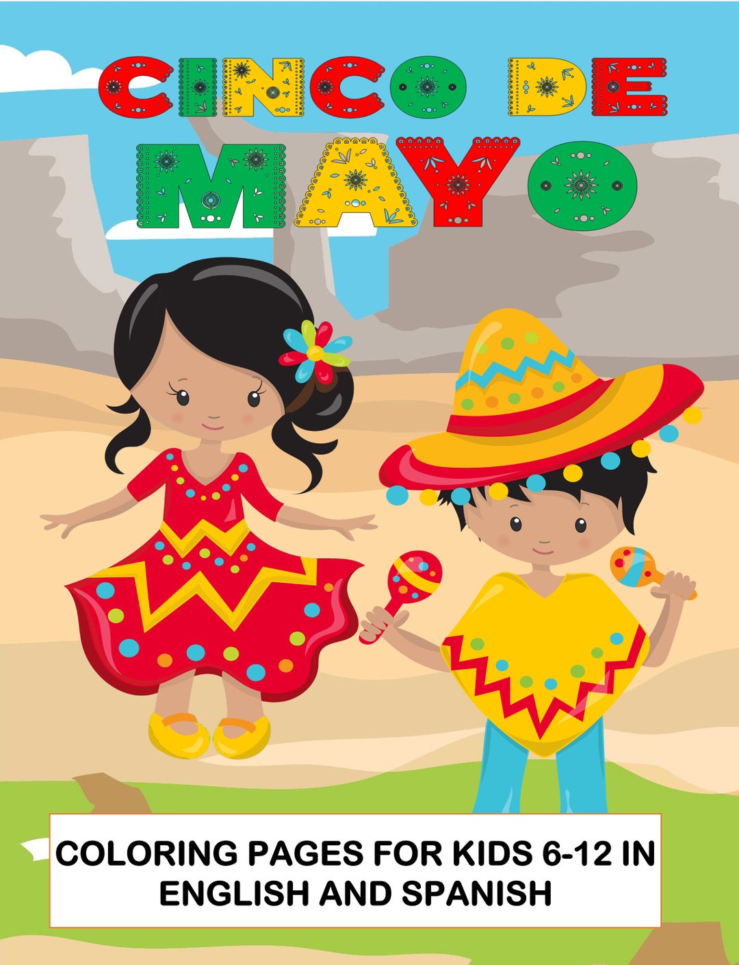 Cinco De Mayo Fiesta Fun Coloring Pages for Kids in English and Spanish ...
