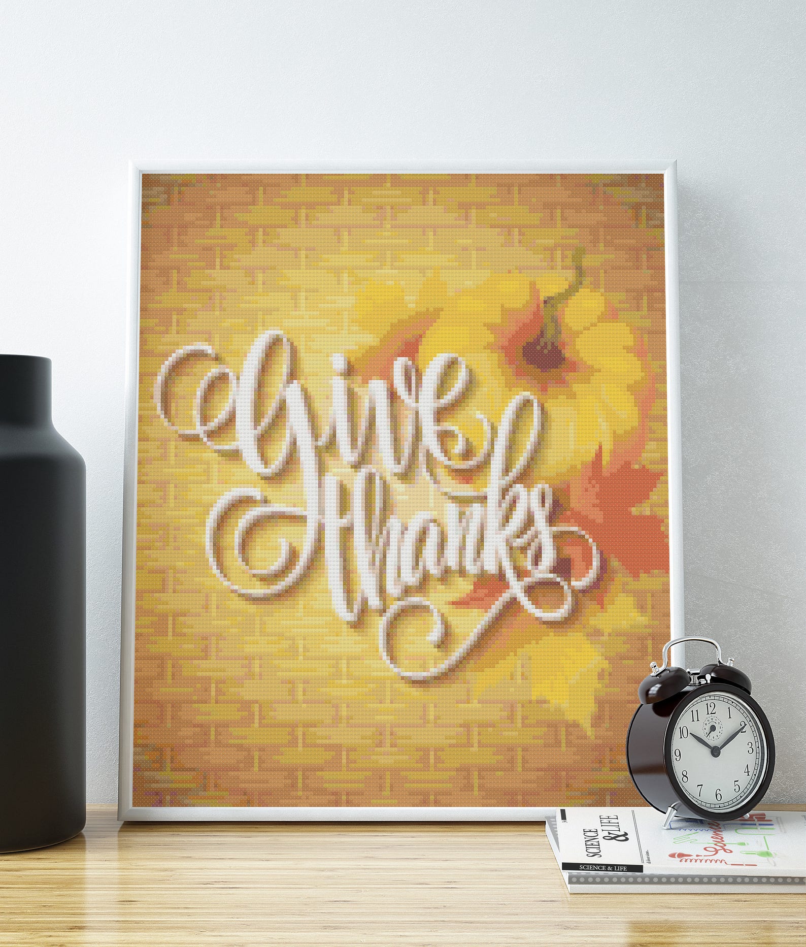Give Thanks Cross Stitch Pattern, Modern Cross Stitch Pattern ...