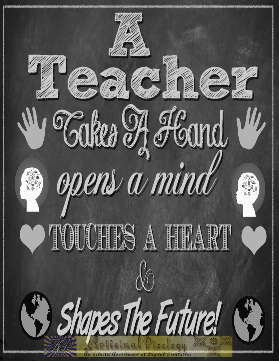 A Teacher Takes A Hand, Digital Print, Motivational Art, Downloadable ...