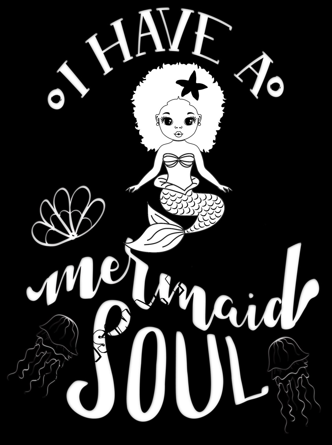 Black Mermaid Coloring Pages for Girls Ages 6 to 12 - Etsy