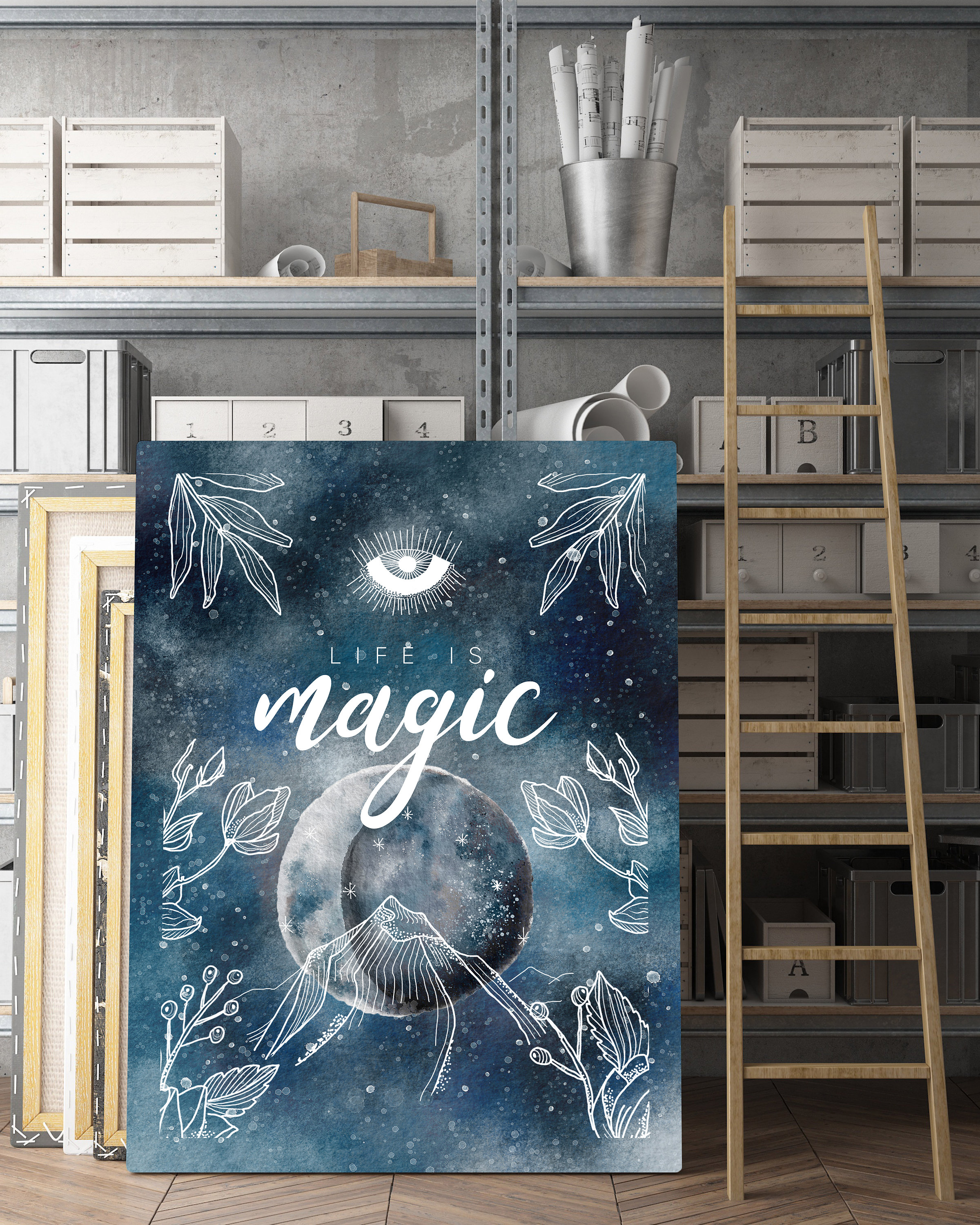 Life Is Magic Canvas Wall Art Mystical Wall Art Moon Wall | Etsy