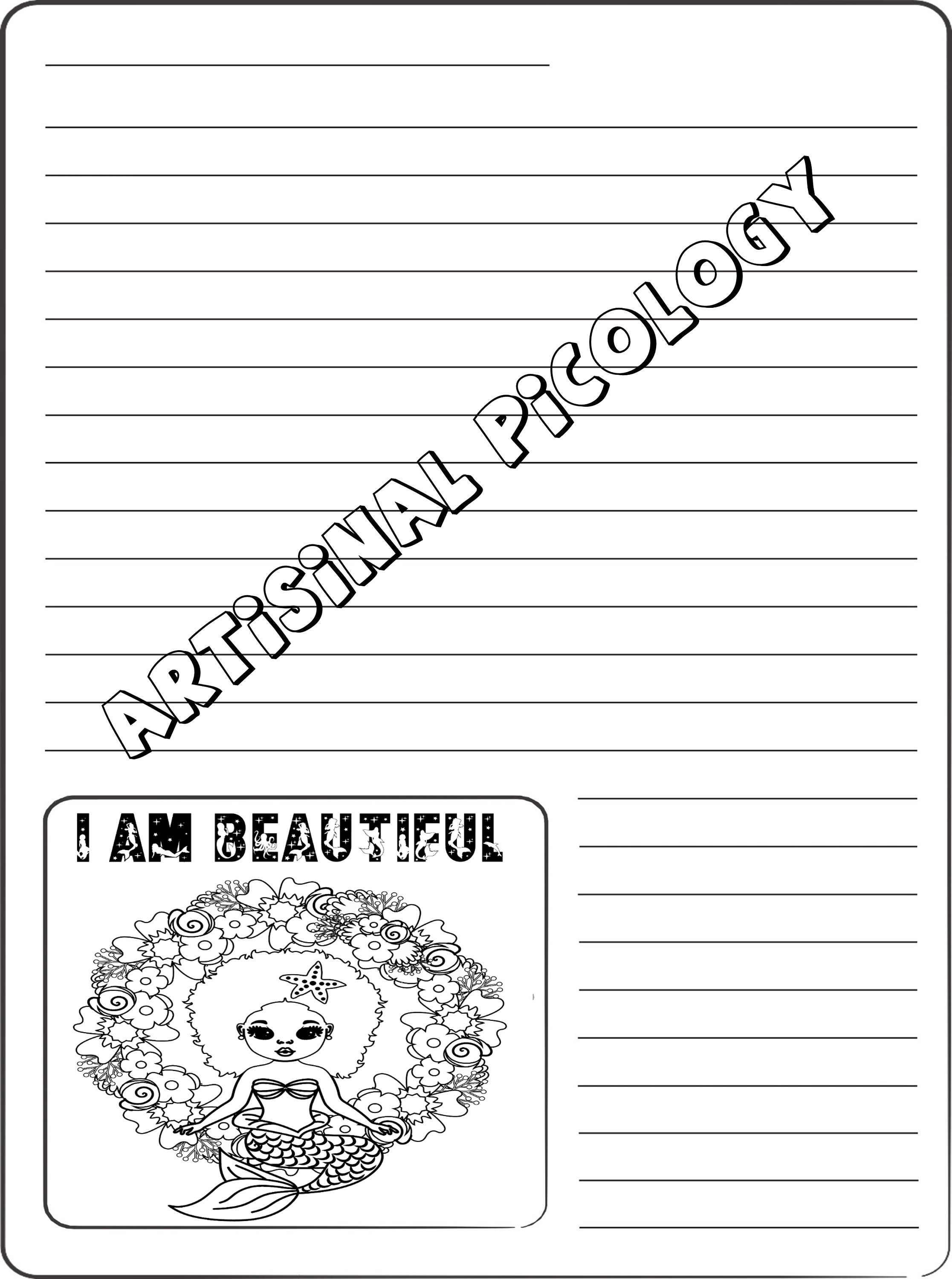 Black Mermaid Coloring Pages for Girls Ages 6 to 12 - Etsy