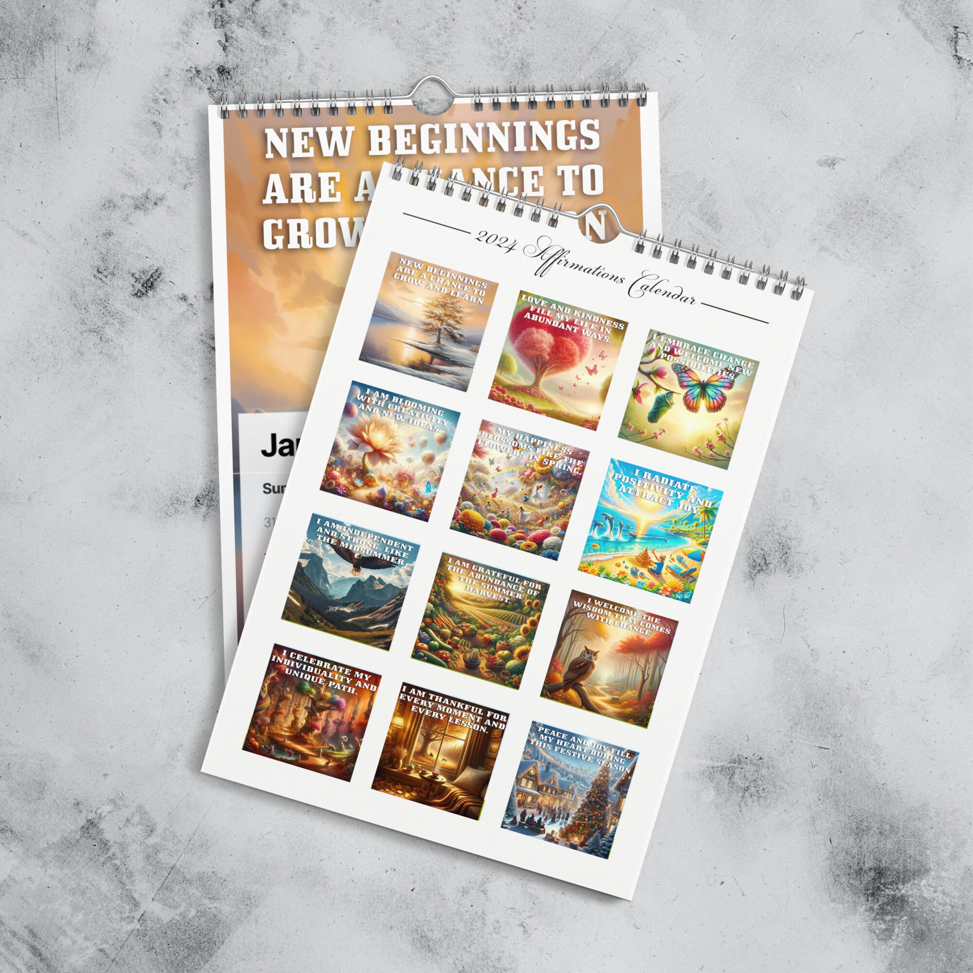 Empower Your Year: 2024 Affirmations Wall Calendar - Etsy