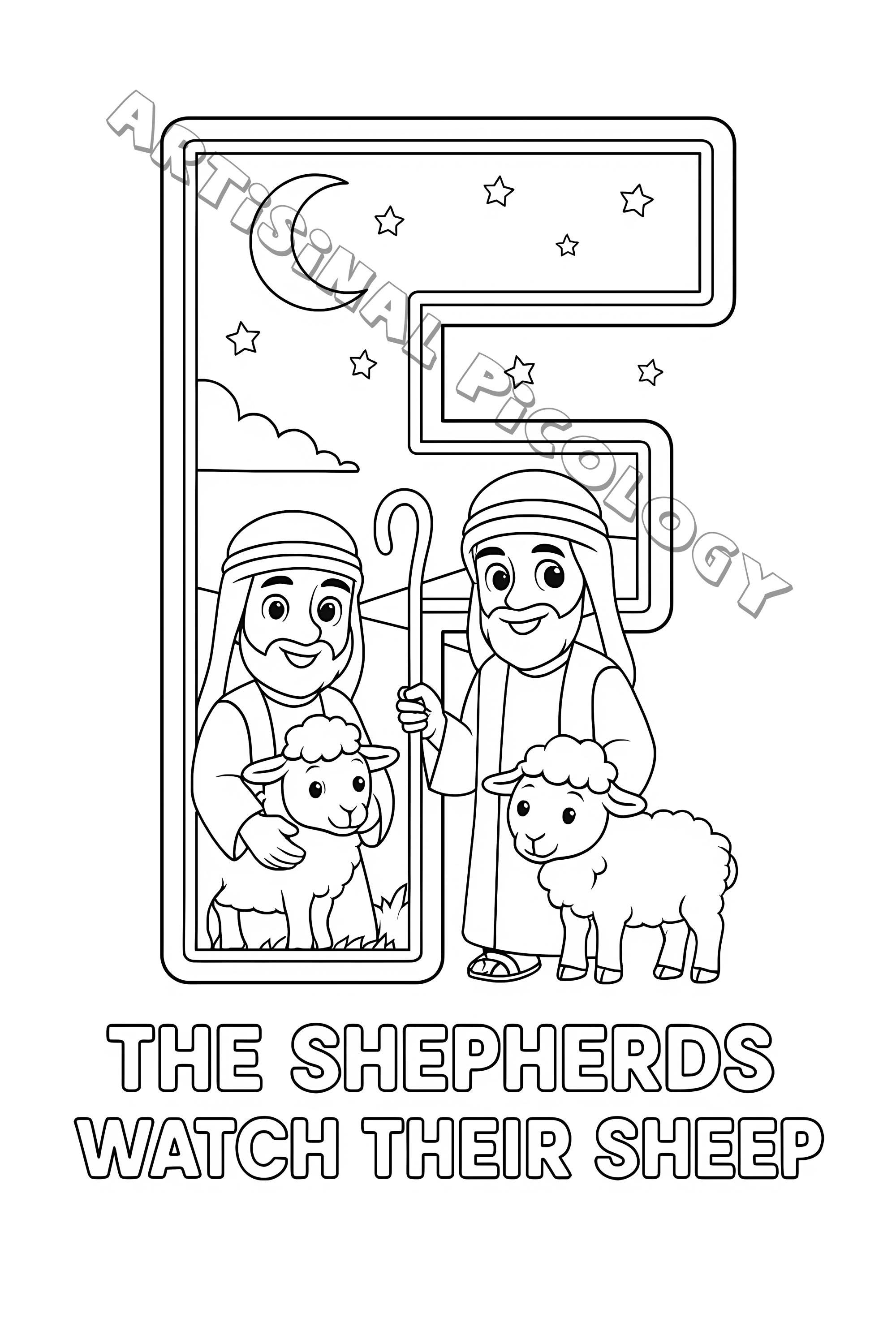 Nativity Alphabet Coloring Pages for Kids | Christian Christmas ABC ...