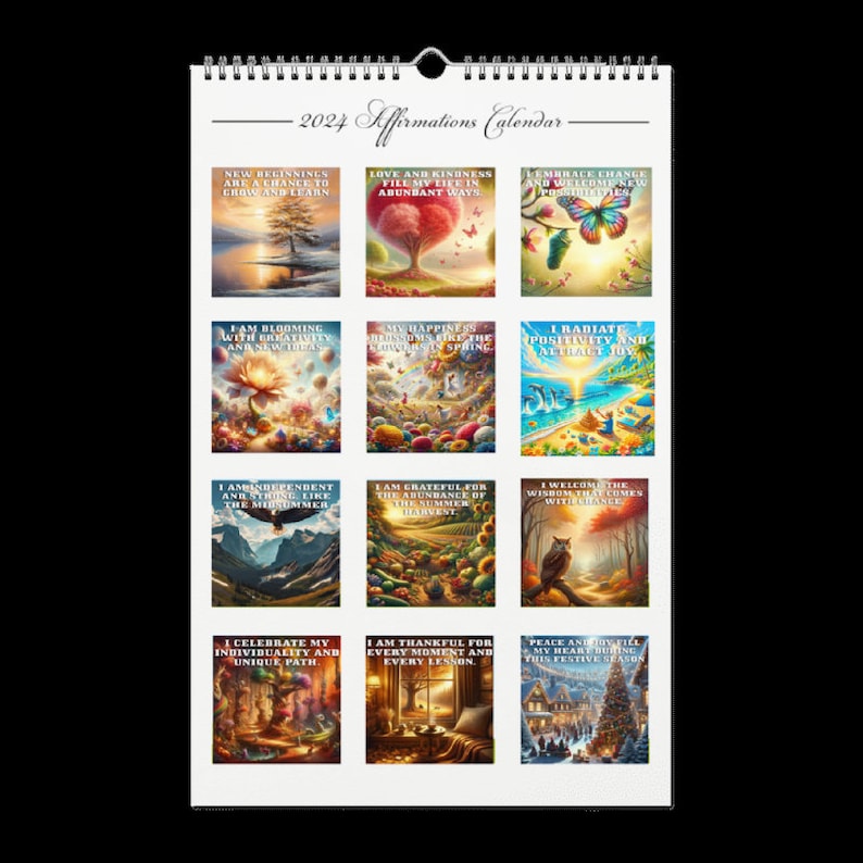 Empower Your Year: 2024 Affirmations Wall Calendar - Etsy