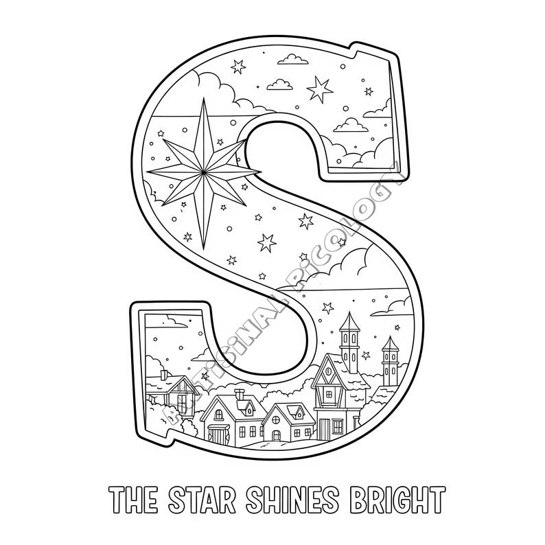 Nativity Alphabet Coloring Pages for Kids | Christian Christmas ABC ...