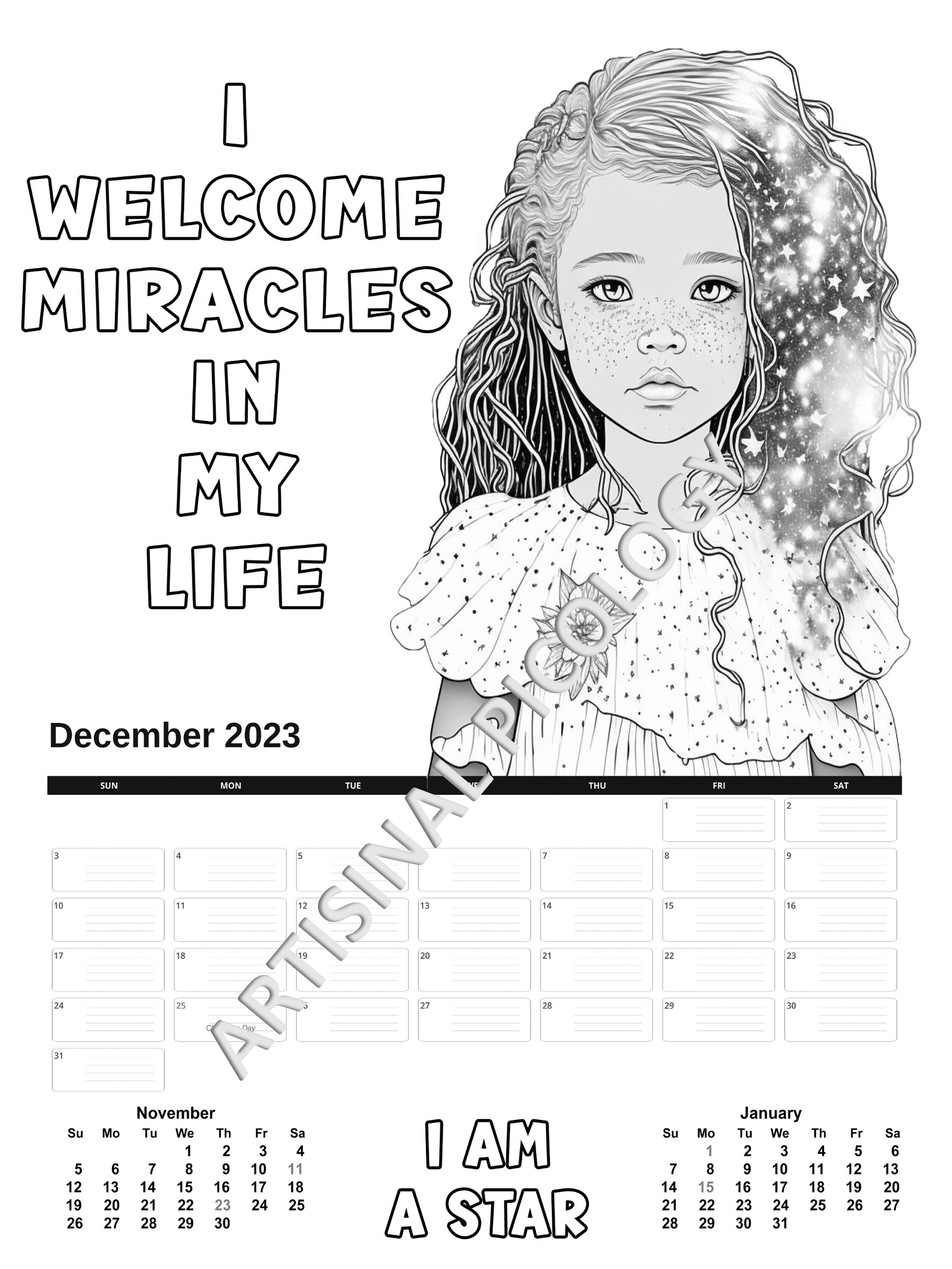 I Am A Star 2023 Calendar: Positive Affirmations Calendar for - Etsy