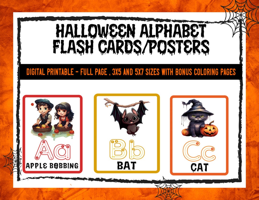 Trick or Teach: Halloween ABC Set - Alphabet Posters and Flash Cards ...