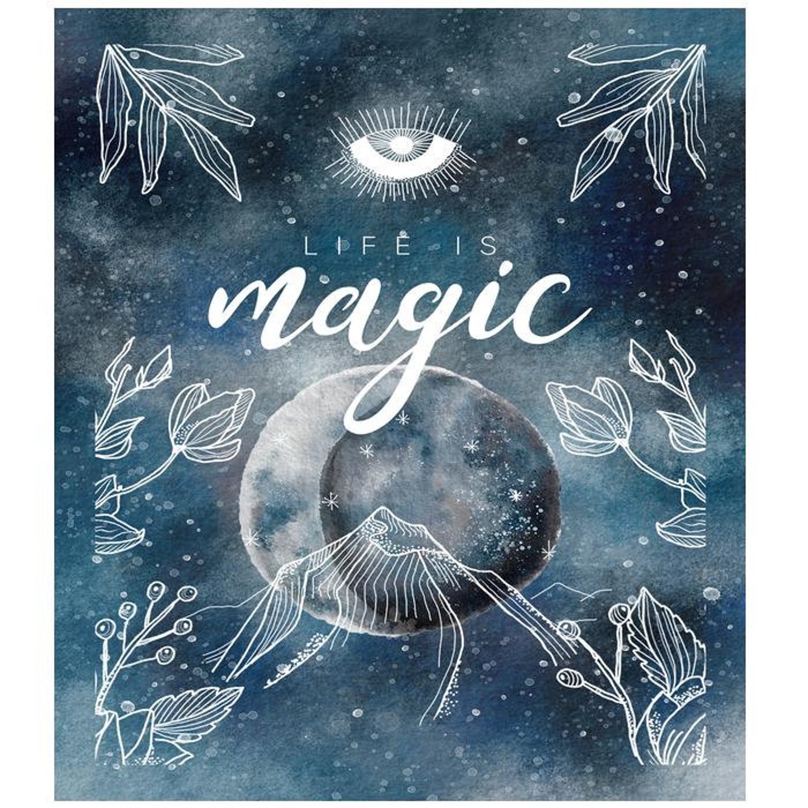 Life is Magic Canvas Wall Art Mystical Wall Art Moon Wall - Etsy