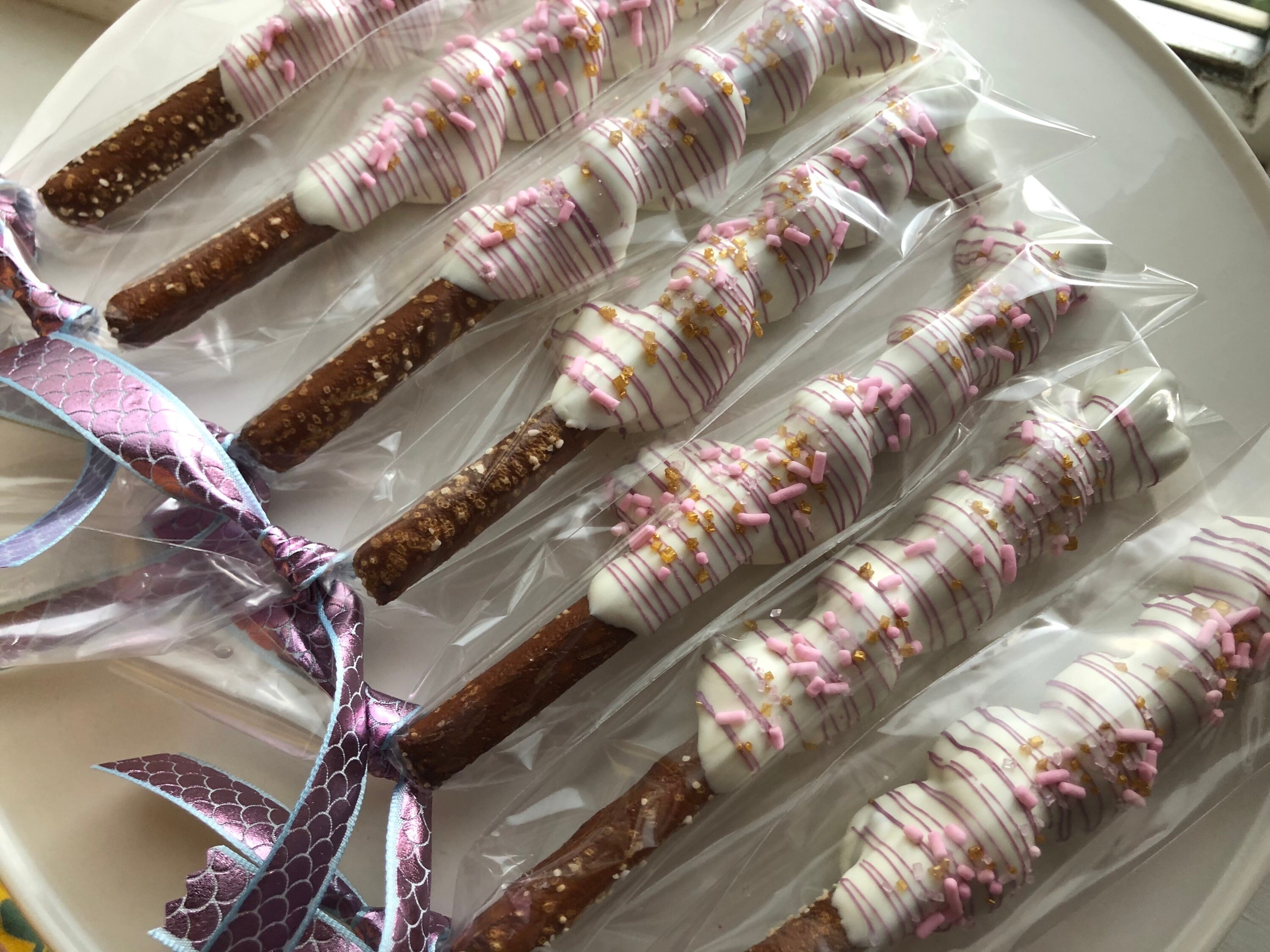 1 Dozen Mermaid Chocolate Covered Pretzels, Mermaid Birthday, Mermaid ...
