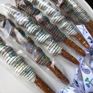 1 Dozen Golf Theme Chocolate and Caramel Pretzels / Golf Favors / Hole ...