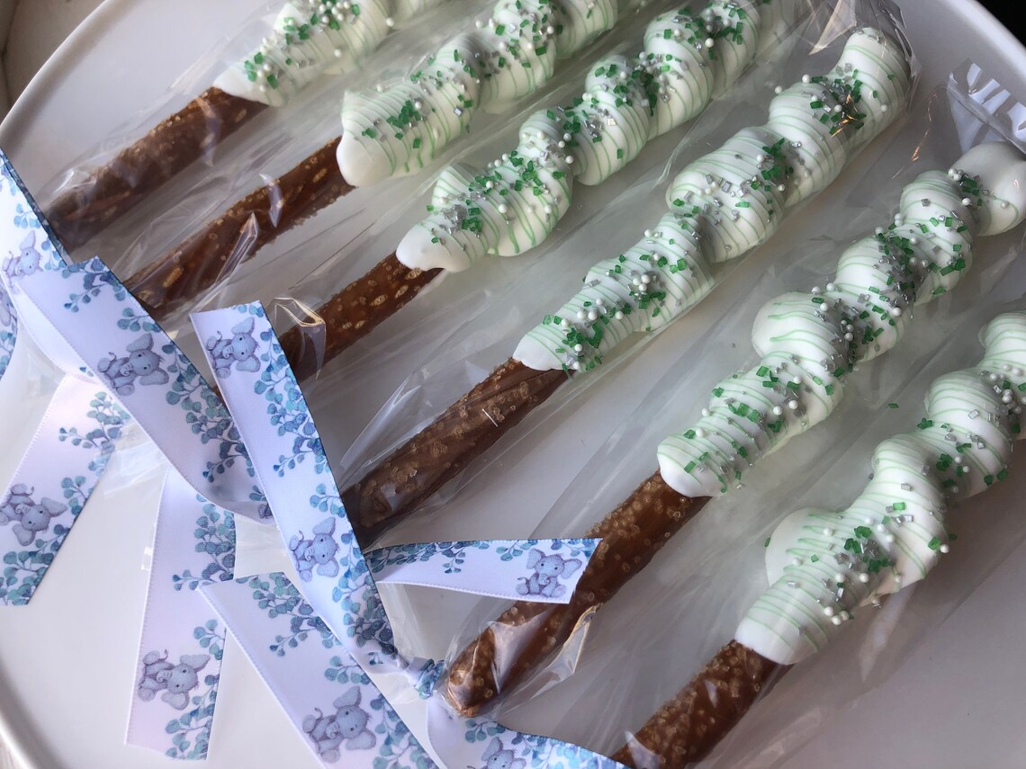 1 Dozen Elephant Theme Chocolate Pretzels Elephant Cookies - Etsy