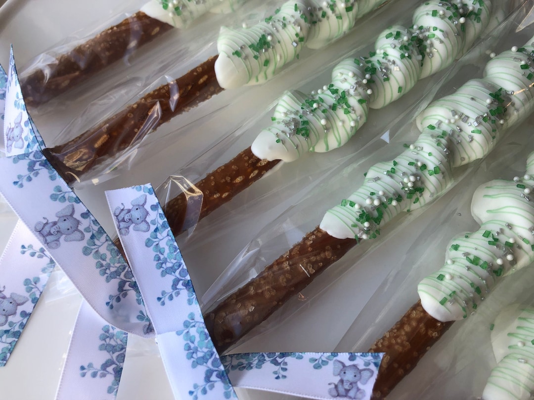 1 Dozen Elephant Theme Chocolate Pretzels, Elephant Cookies, Elephant ...
