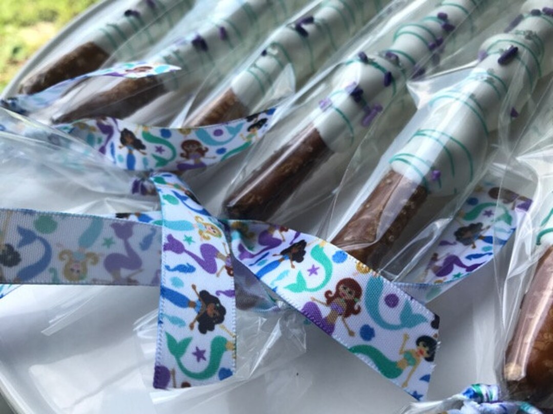 1 Dozen Mermaid Chocolate Pretzels, Mermaid Birthday, Party Favors ...