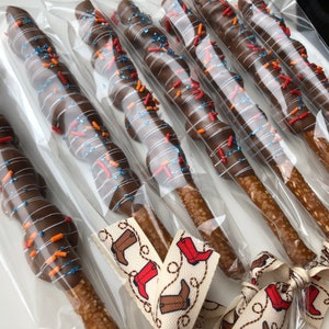 1 Dozen Western Theme Chocolate Pretzels, Cowboy Baby Shower, Western ...