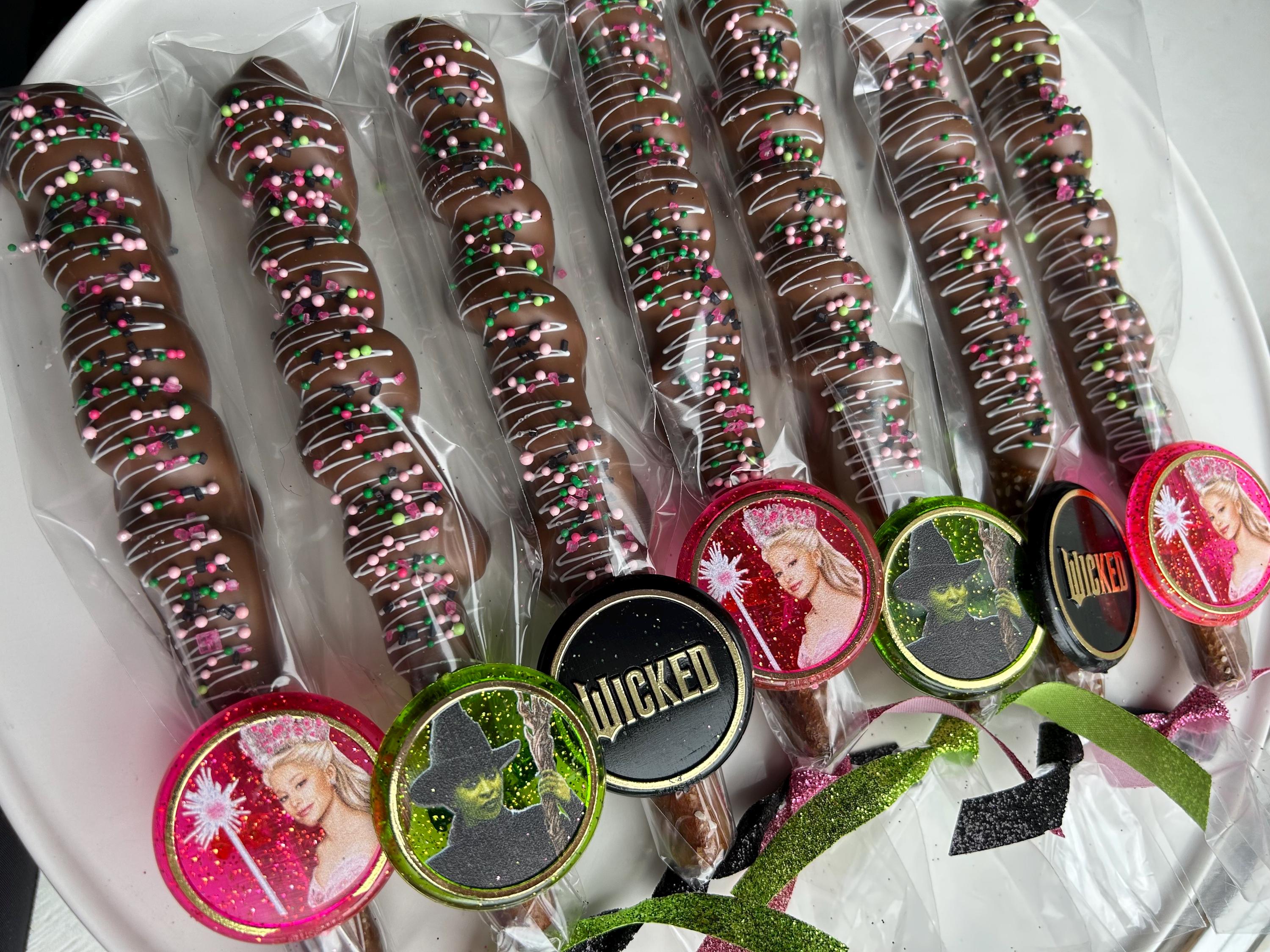 Wicked Theme Chocolate Pretzels One Dozen (12) Wicked Birthday Treats ...