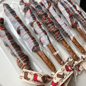 1 Dozen Western Theme Chocolate Pretzels, Cowboy Baby Shower, Western ...