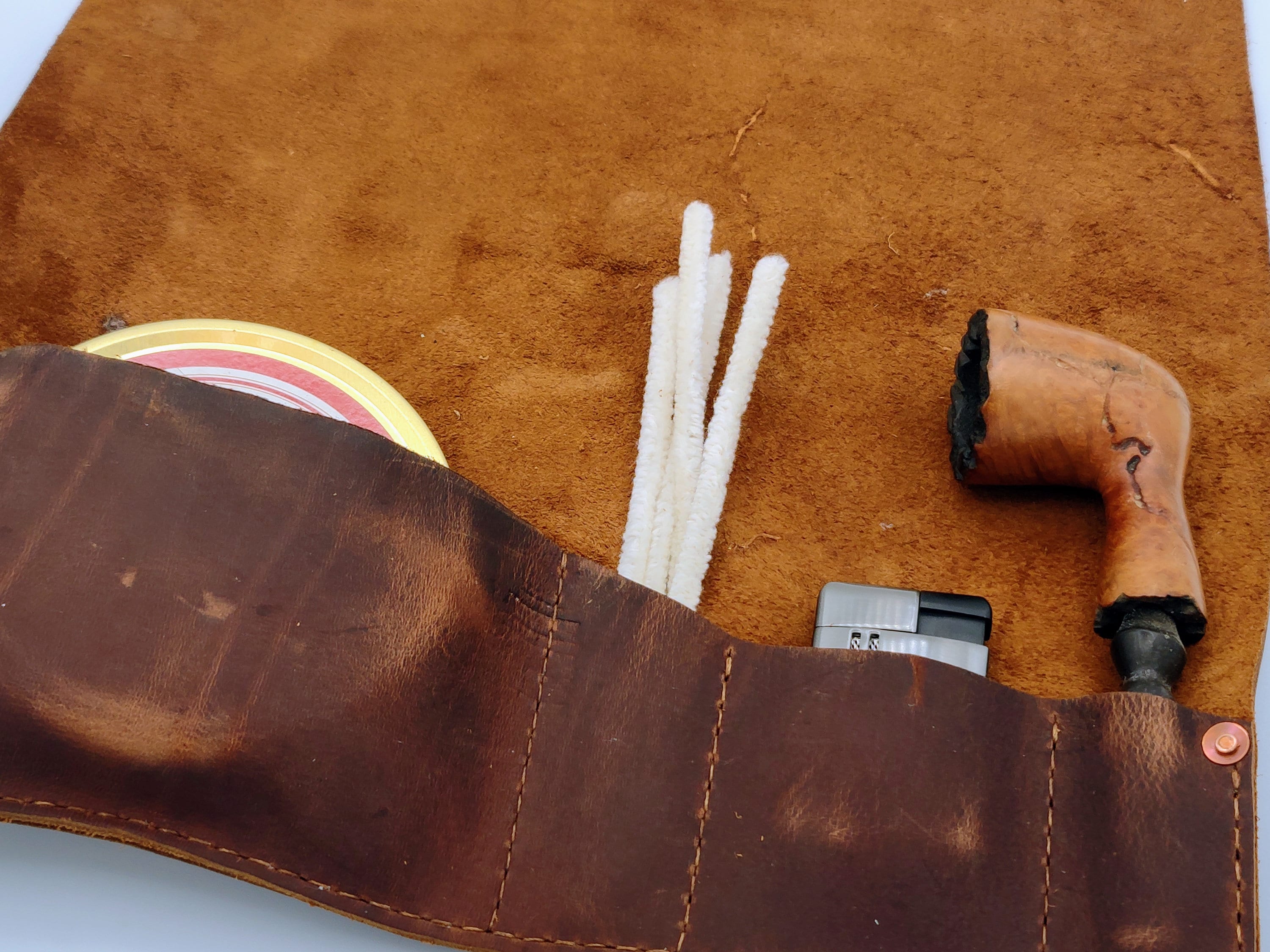 THE LEWIS Leather Pipe Case Pouch Roll Holder | Etsy