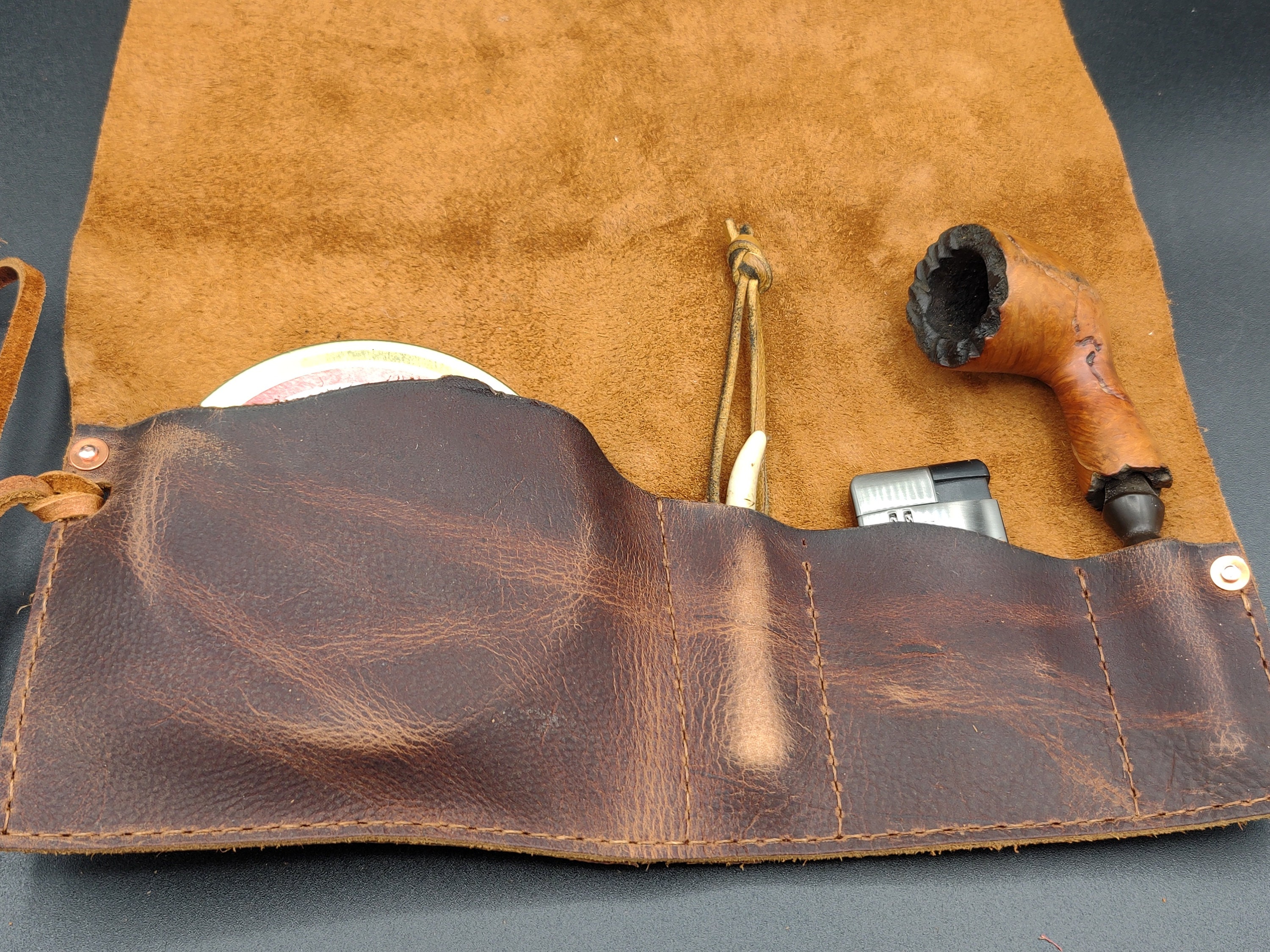 THE LEWIS Leather Pipe Case Pouch Roll Holder | Etsy