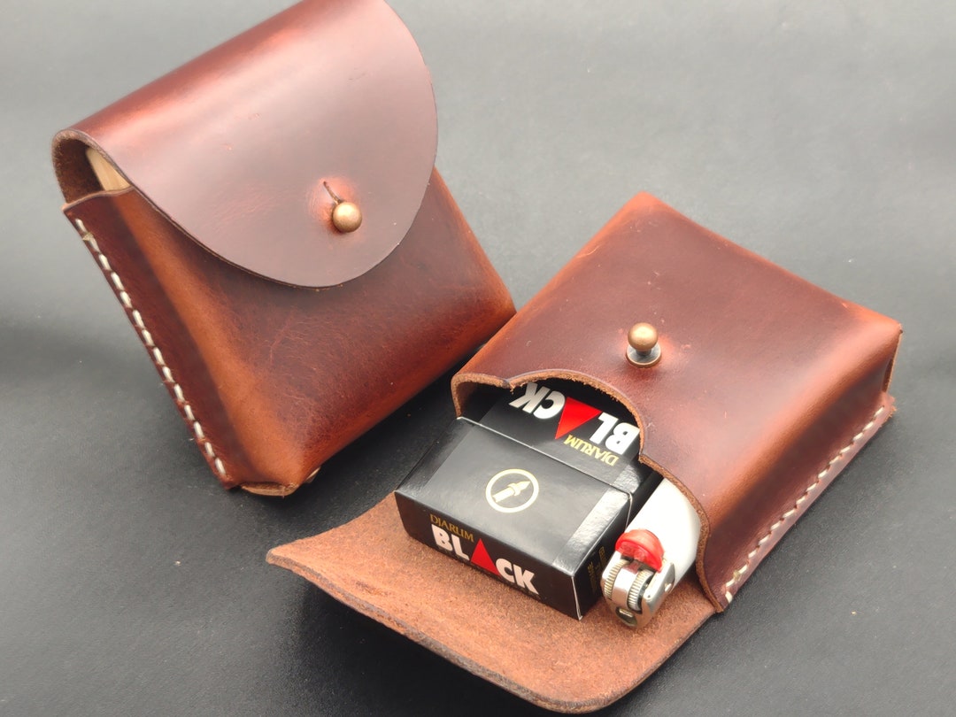 THE WILDE ~ Leather Cigarette & Lighter Case Pouch Holder - Etsy