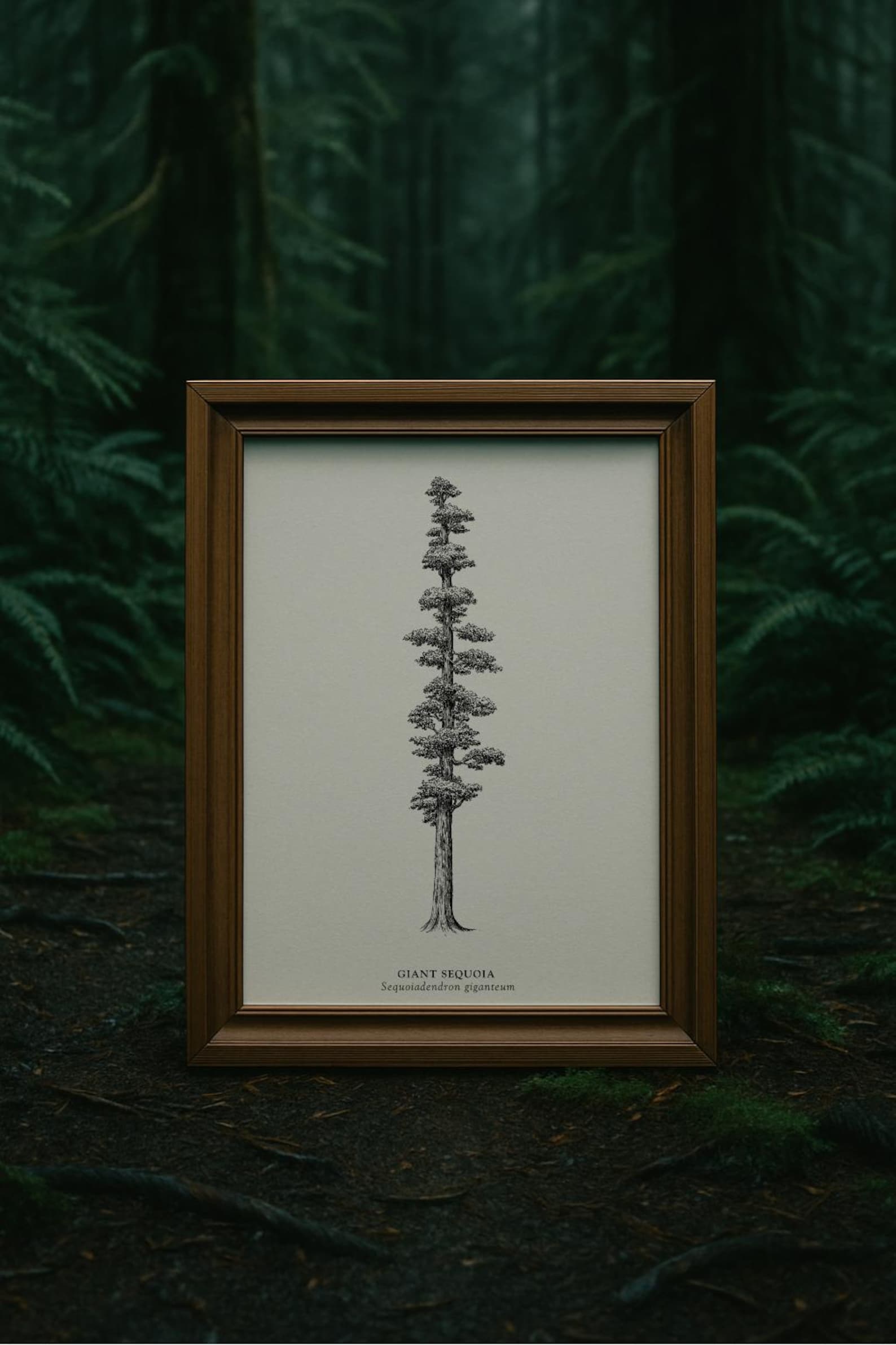 Sequoia, Pine & Spruce Tree Prints, Pacific Northwest Fine Line Tree ...