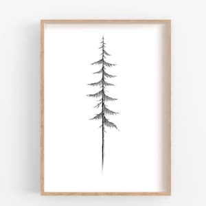 Narrow Pine 8x10 Printable// West Coast Tree Collection// PNW Artwork ...