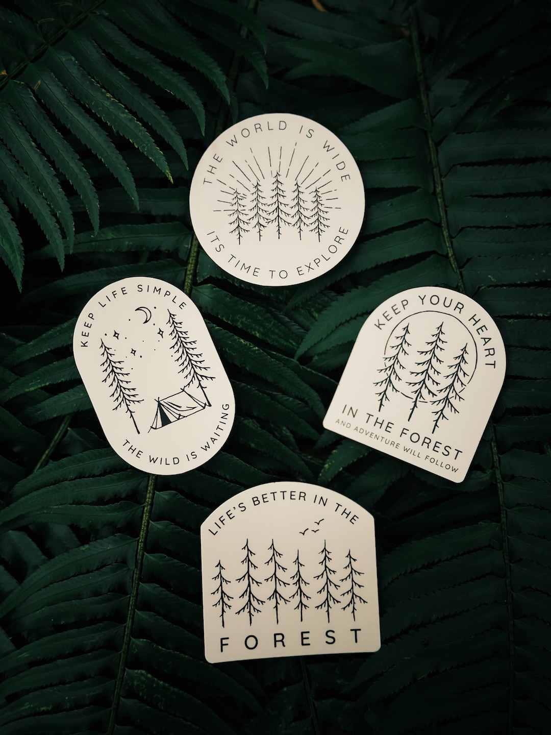 Camp Series Sticker Set, Minimalistic Outdoors Car Decal, Adventure ...