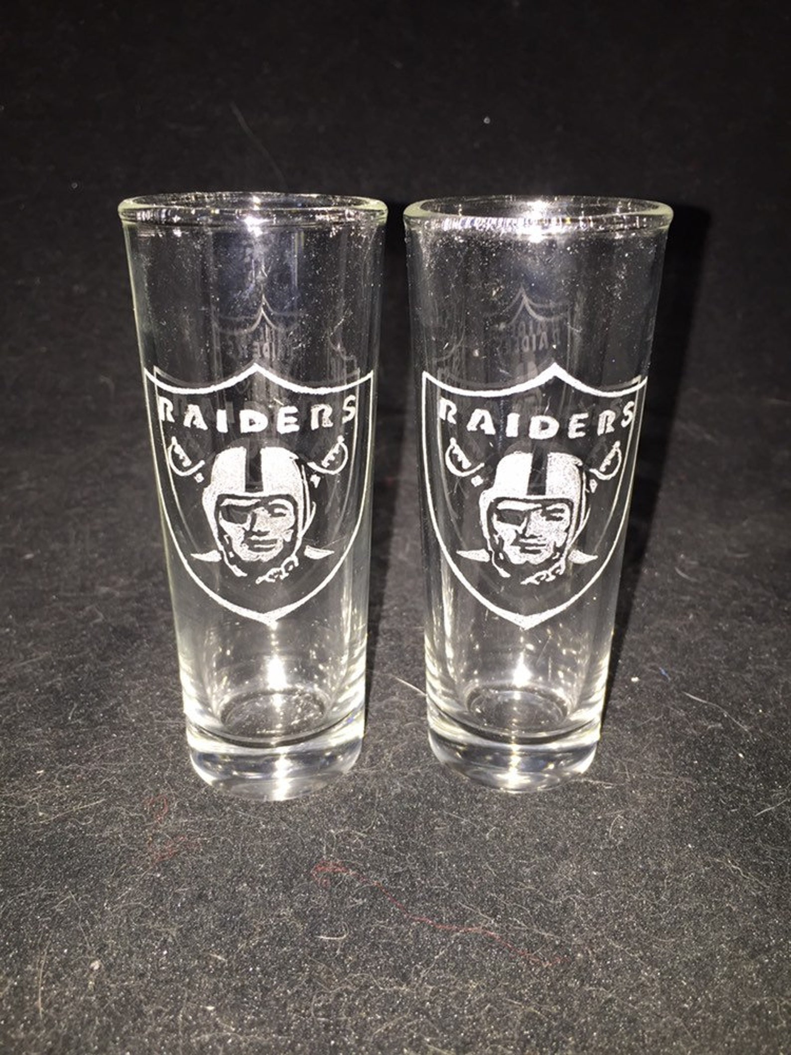 Raiders Hand Etched Shooter Shot Glasses - Etsy