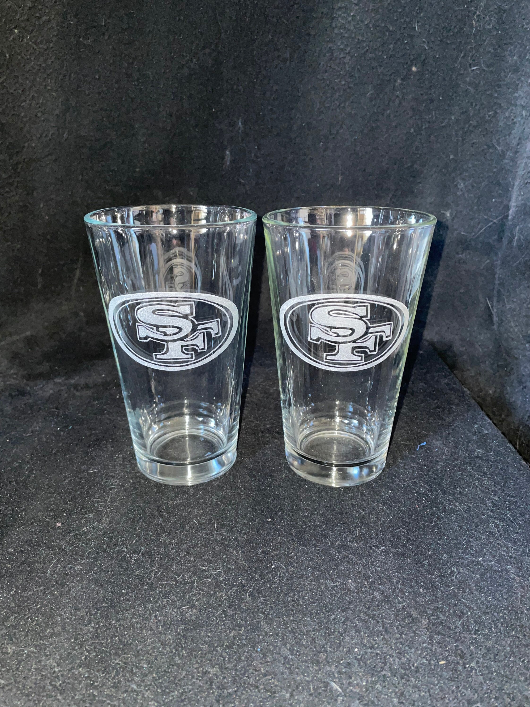 San Francisco 49ers Hand Etched Pint Glasses! - Etsy