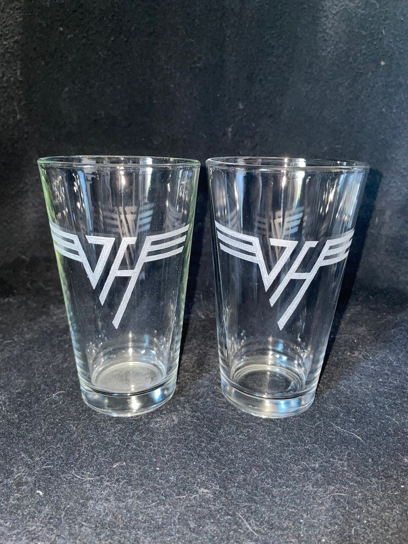 Van Halen Hand Etched Pint Glasses! - Etsy