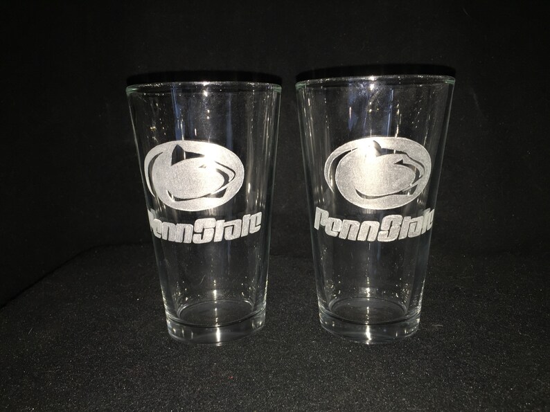 Penn State Hand Etched Pint Glasses - Etsy