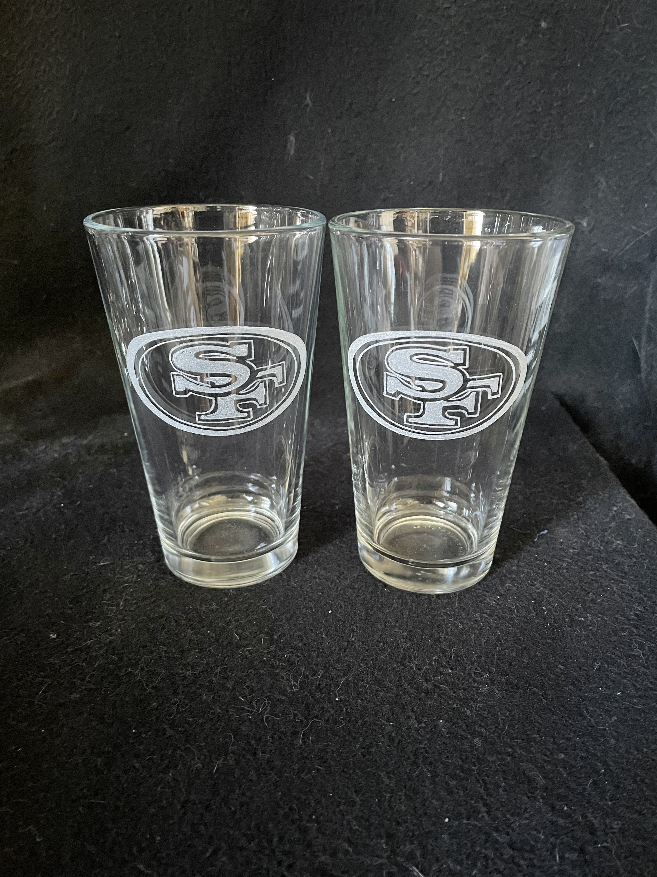 San Francisco 49ers Hand Etched Pint Glasses! - Etsy