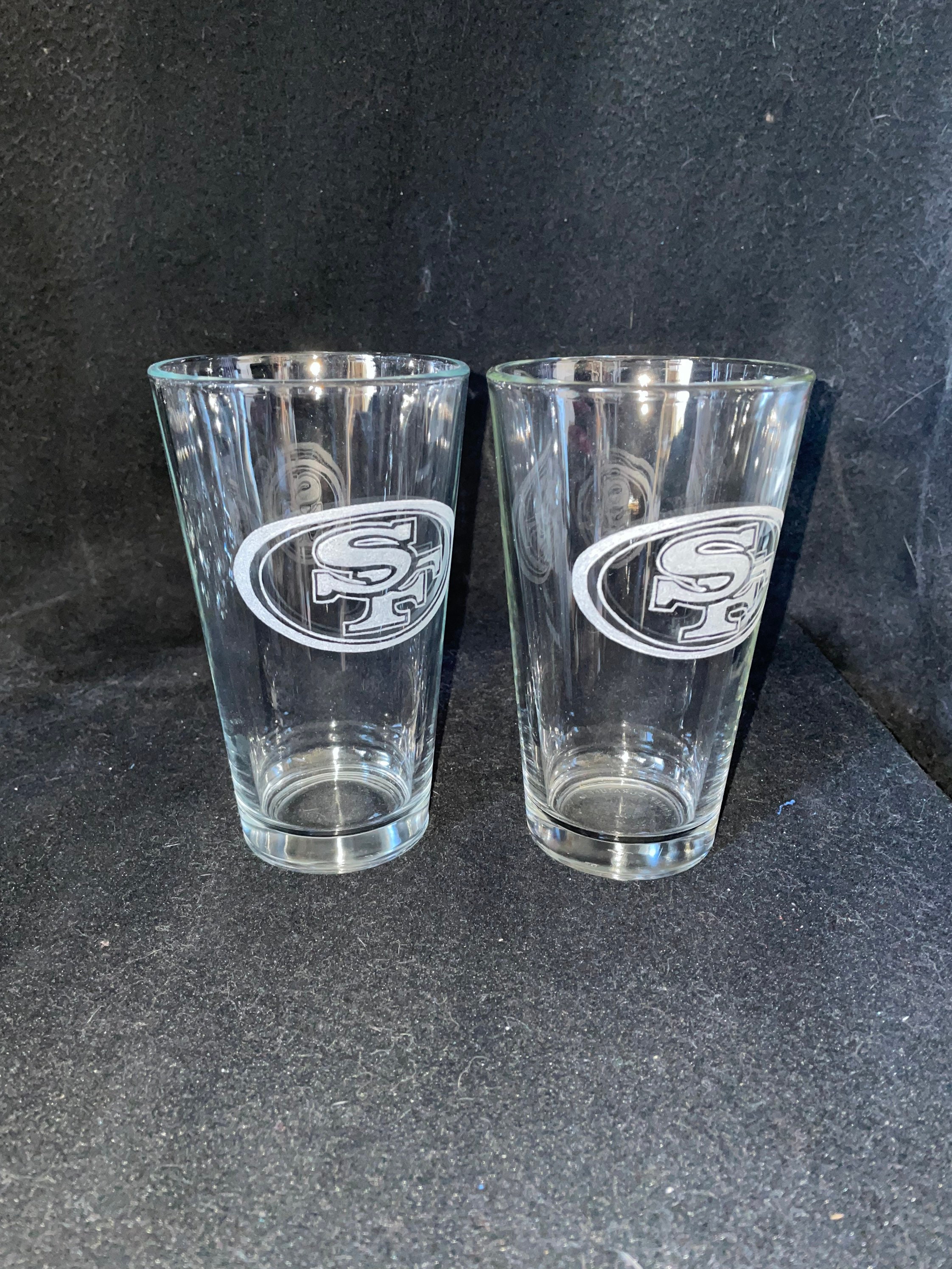 San Francisco 49ers Hand Etched Pint Glasses! - Etsy