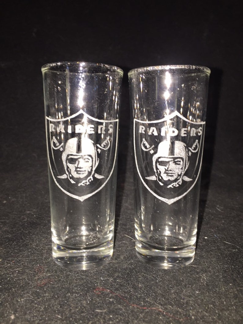 Raiders Hand Etched Shooter Shot Glasses - Etsy