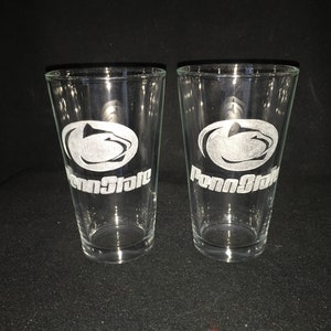 Penn State Hand Etched Pint Glasses | Etsy
