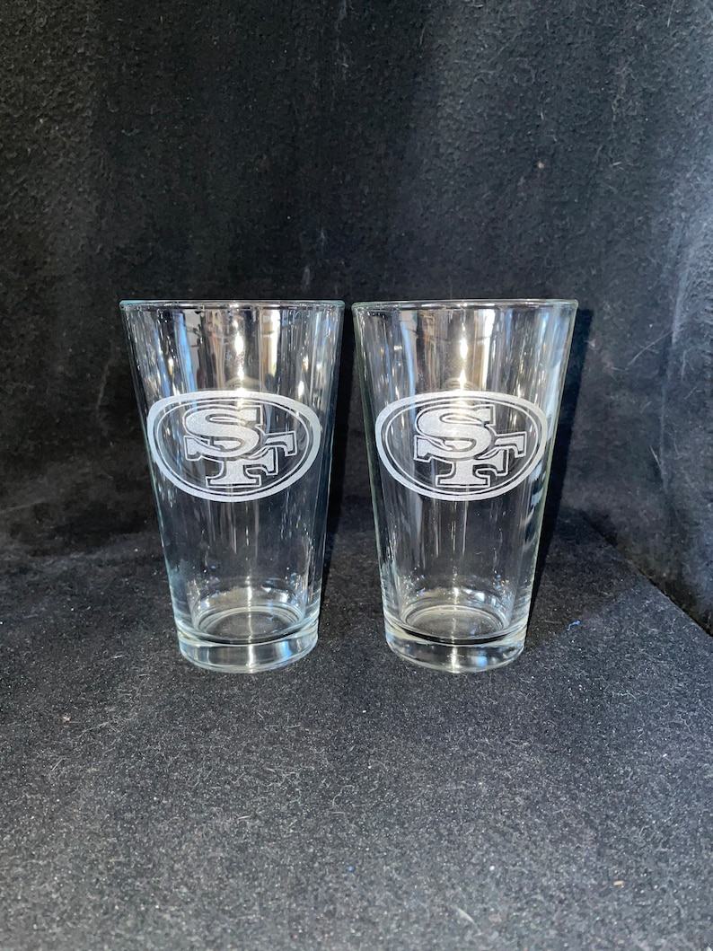 San Francisco 49ers Hand Etched Pint Glasses! - Etsy