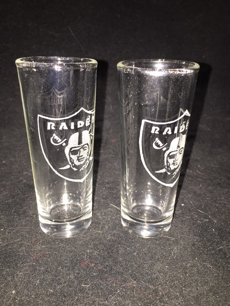 Raiders Hand Etched Shooter Shot Glasses - Etsy