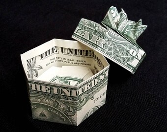 Dollar Origami Hexagonal BOX with Lid for Origami Camera Money | Etsy