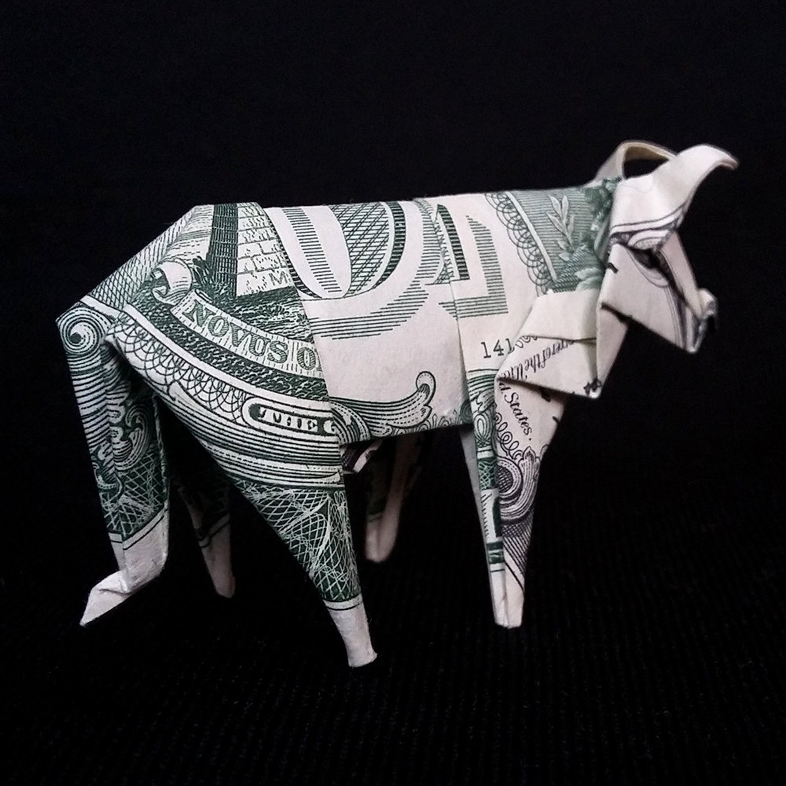 Origami COW Charm 3D Animal Lover Gift Sculpture Money | Etsy