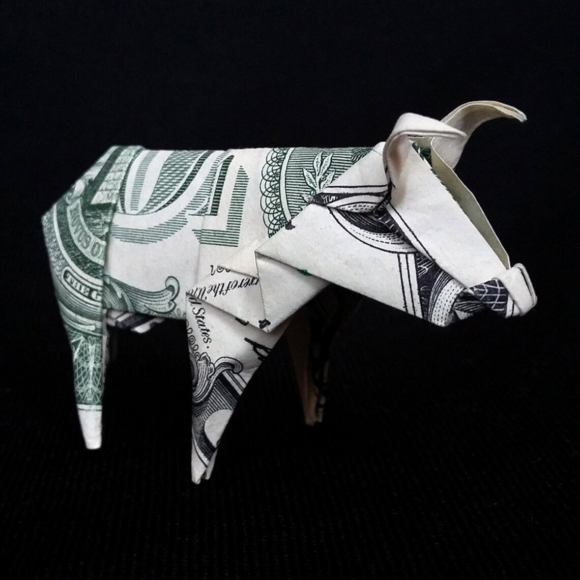 Origami COW Charm 3D Animal Lover Gift Sculpture Money | Etsy