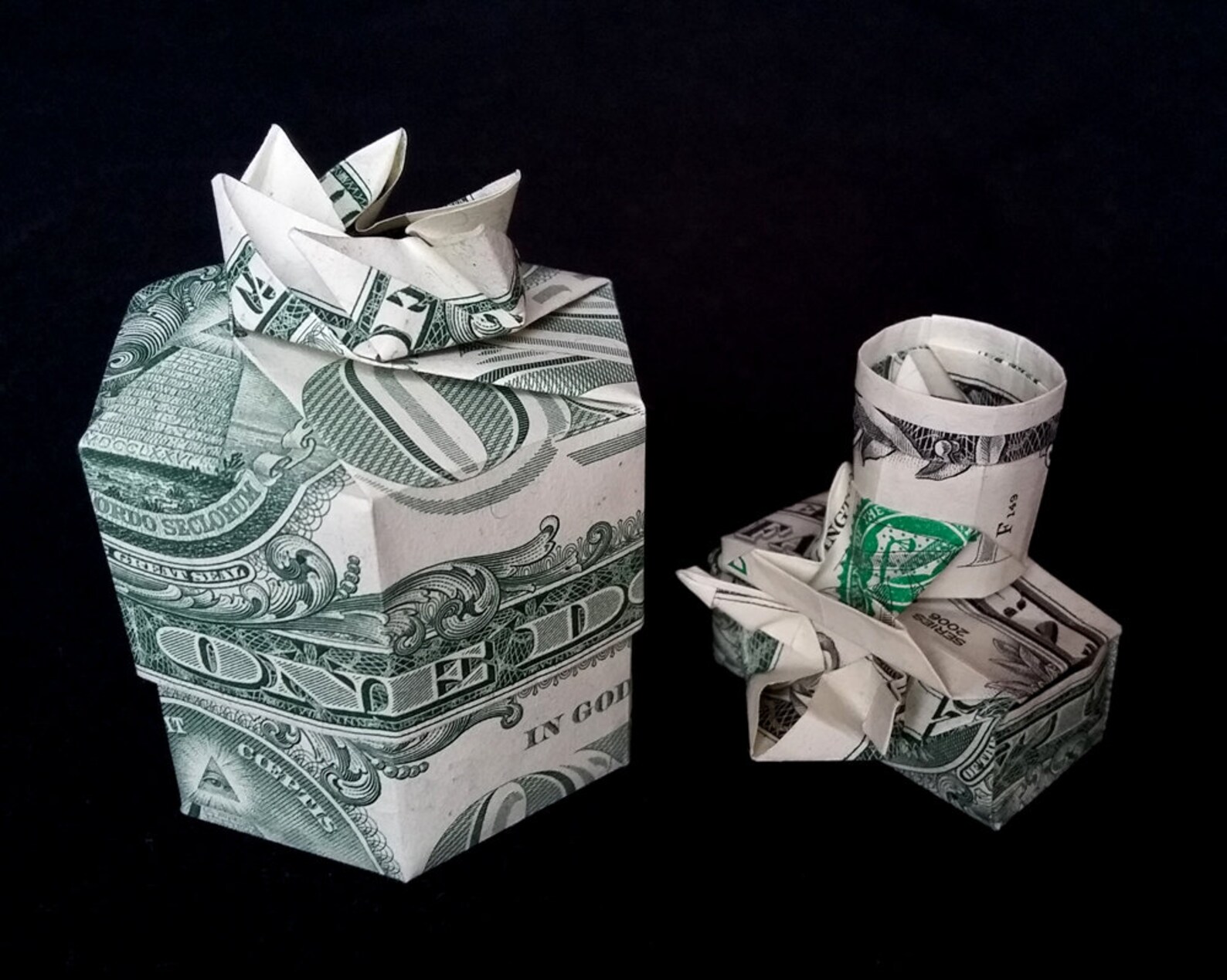 Dollar Origami Hexagonal BOX With Lid for Origami Camera Money | Etsy