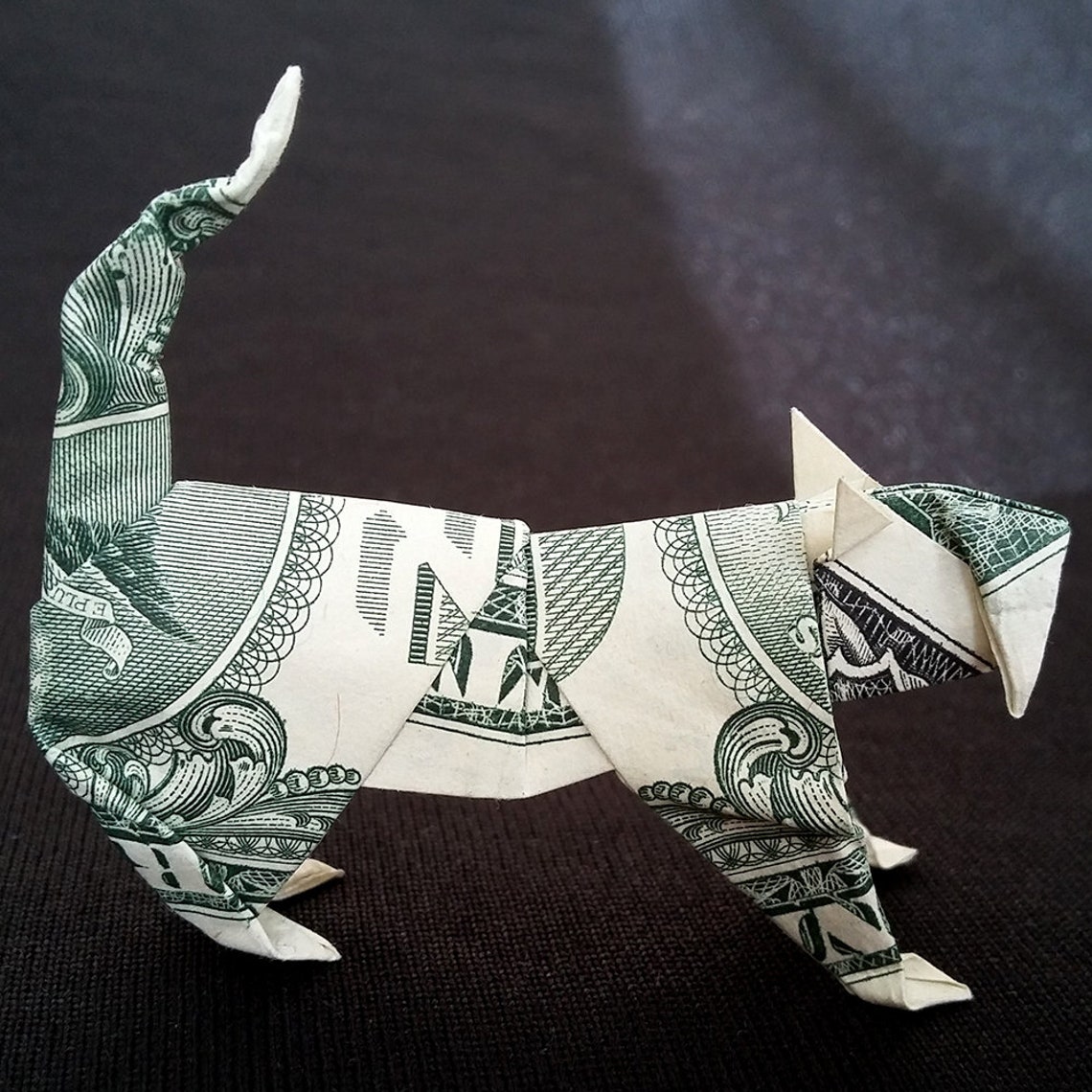 Origami Dollar Wild CAT Figurine Miniature Sculpture Money Art | Etsy