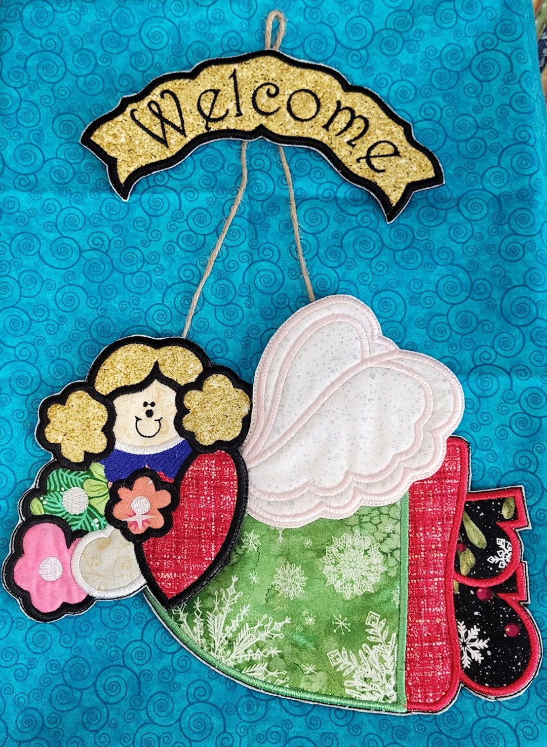 Welcome Flying Christmas Angel Wall Hanging - Etsy
