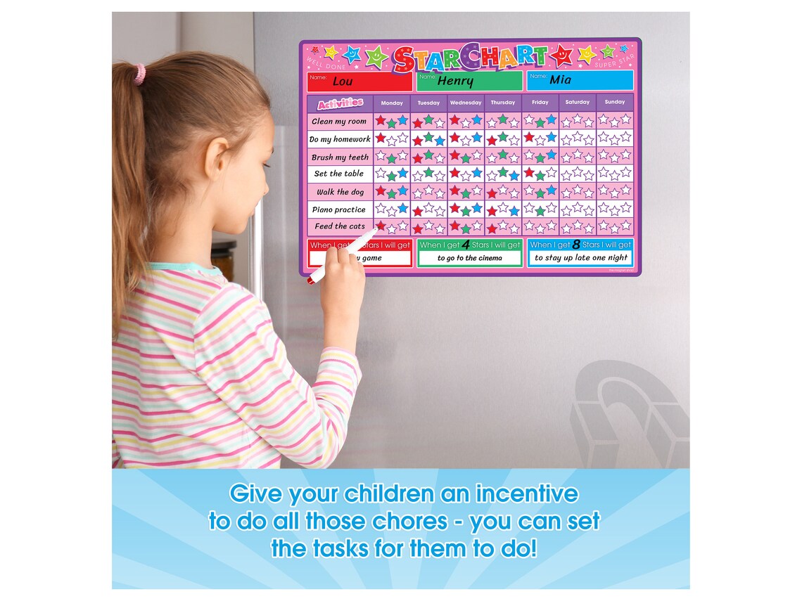 A3 Reward Chart for Children by The Magnet Shop Magnetic | Etsy